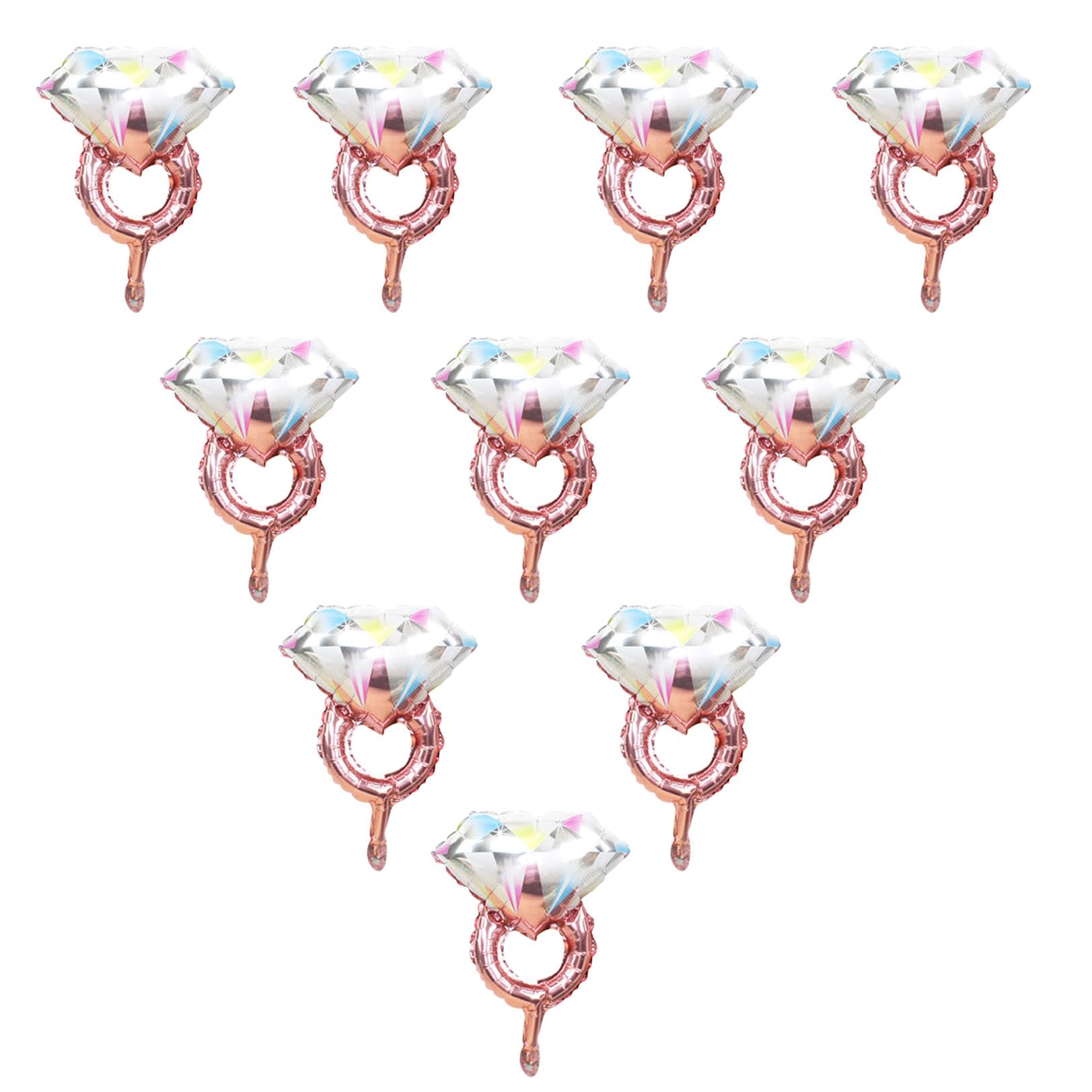 Amazon.com: 10Pcs Mini Diamond Ring Foil Balloons Inflatable Wedding ...