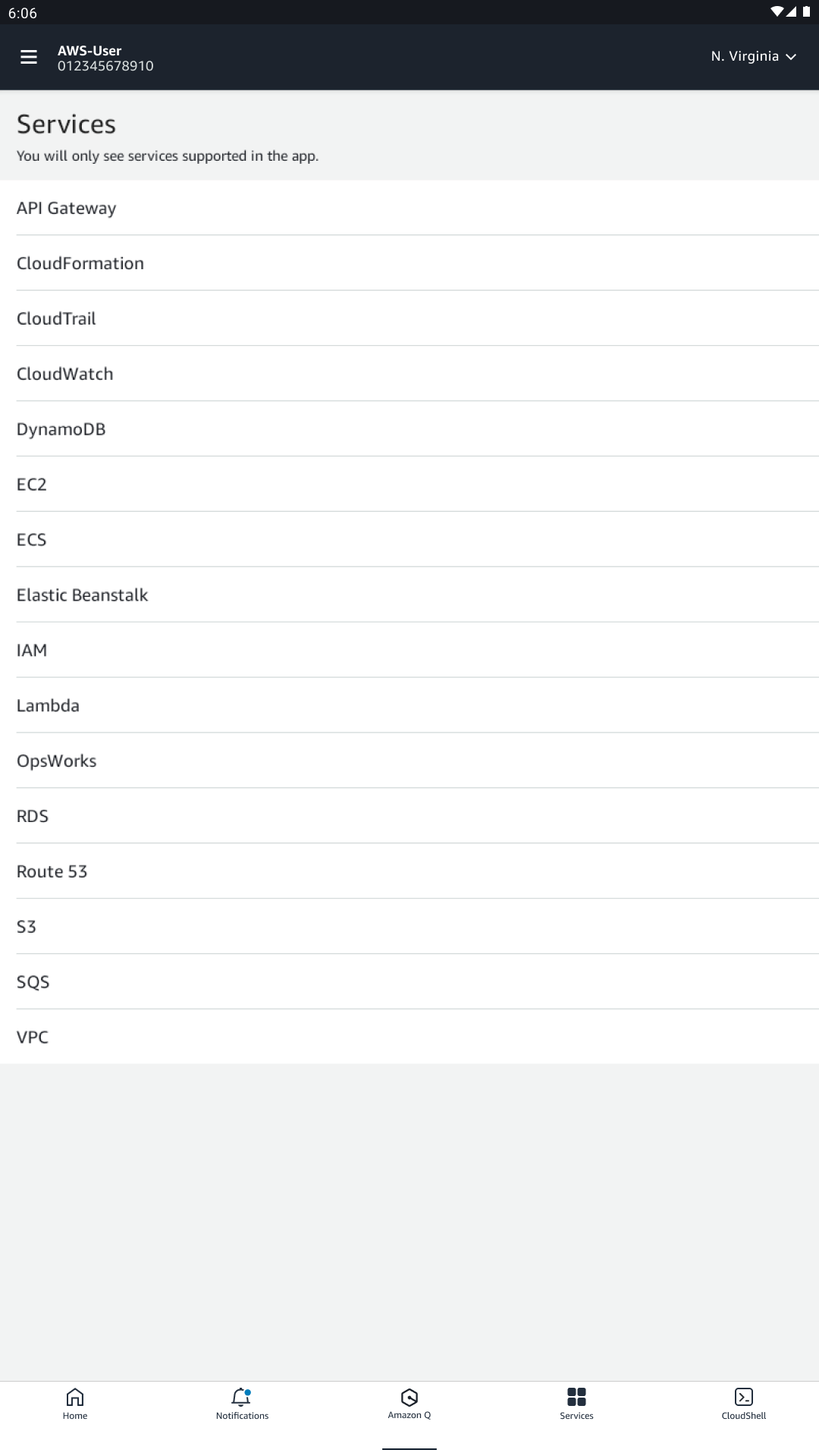 AWS Console - App on Amazon Appstore