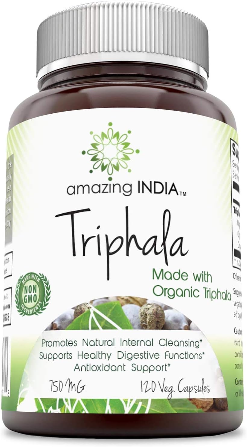 Amazon.com: Amazing India Organic Triphala (3 Fruits) 750 mg 120 Veggie ...