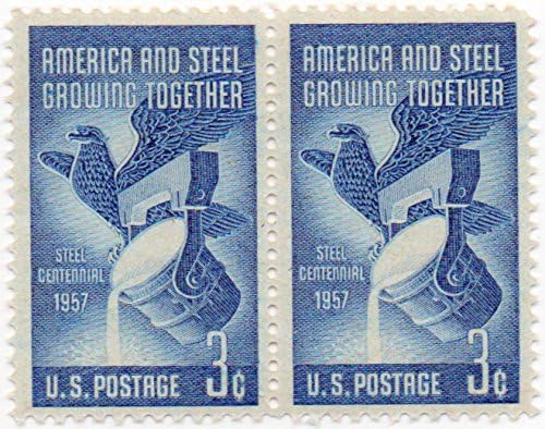 Amazon.com: US Postage Stamp Pair 1957 Steel Industry Issue 3 Cent ...