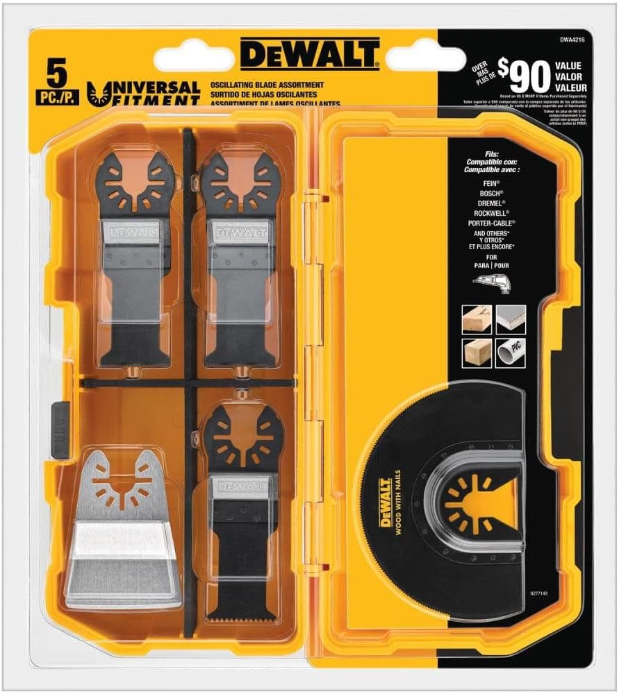 DEWALT Oscillating Tool Blades Kit, 5-Piece (DWA4216) - Power Saw ...