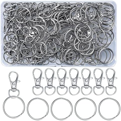 60 Pcs Keyring Rings Key Ring Hoops, Metal Key Ring Clips Swivel ...