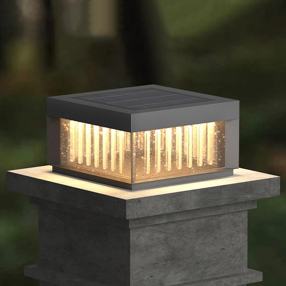 SLAWA Outdoor Post Caps Lights Modern Square Column Caps Lamps with ...