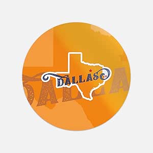 Amazon.com - Dallas City Texas USA State Retro Map Round Car Bumper ...