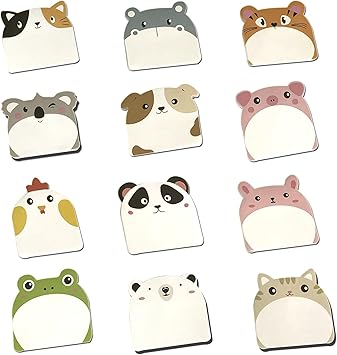 YPYMOD 360 Sheets Cute Sticky Notes Set, Cartoon Animals Sticky Notes ...