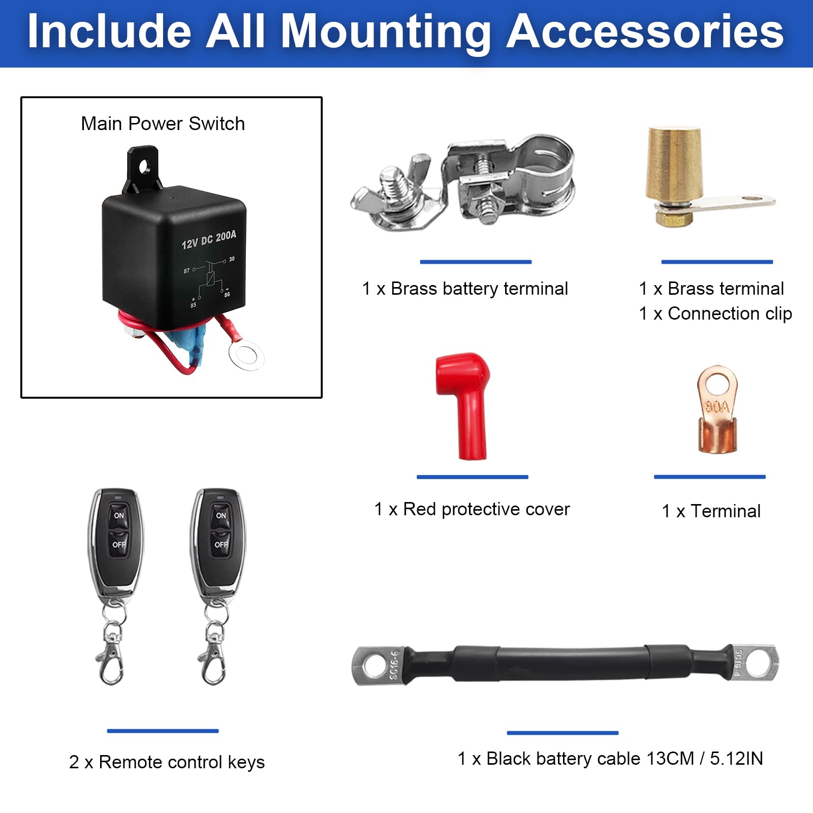 Snapklik.com : Remote Battery Disconnect Switch 200A 12V Car Kill ...