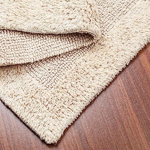 Amazon.com: Cotton Crochet Bathmat with Antiskid 17x24 Linen, 100% Pure ...