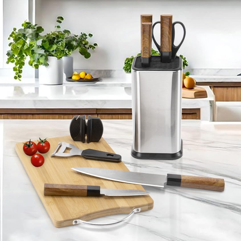 RedCall Knife Set,9 Piece Kitchen Knife Block Set,High Carbon Stainless ...