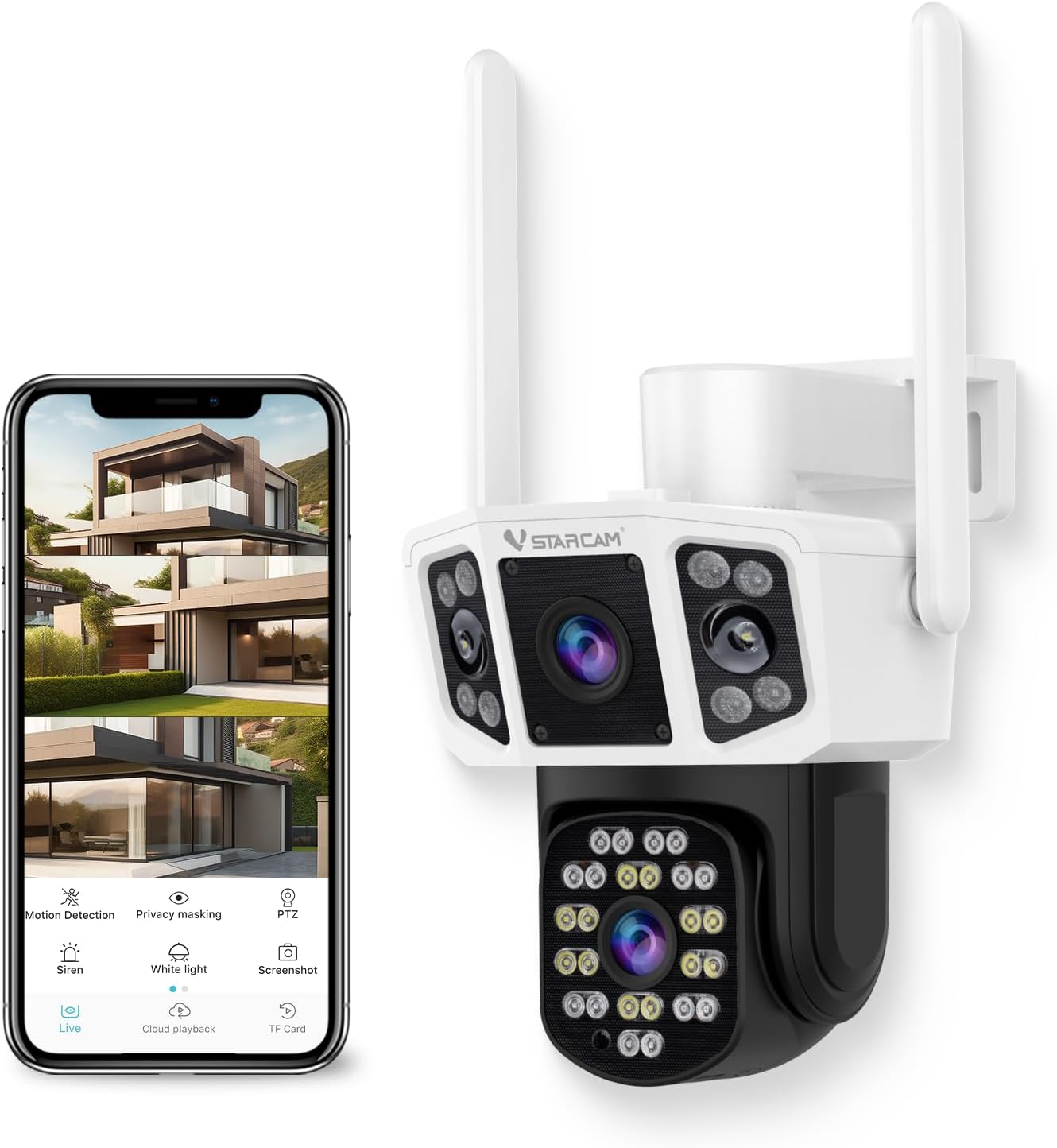 Amazon.com : 8MP 4K PTZ WiFi Camera Dual Lens with Dual Screen Ai Human Detect Auto Tracking ...