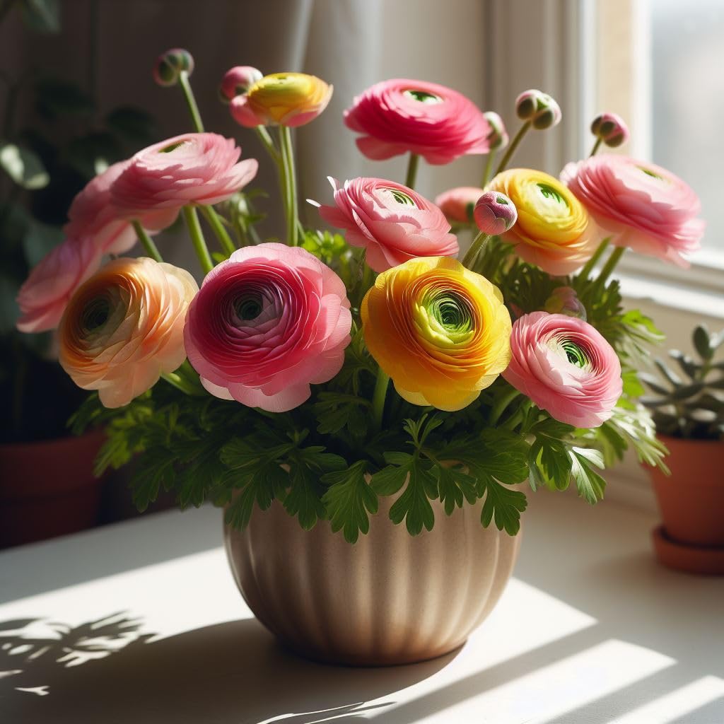 60+ Seeds- All Seasons Hybrid Ranunculus Flower Mixed Color Seeds Pack ...