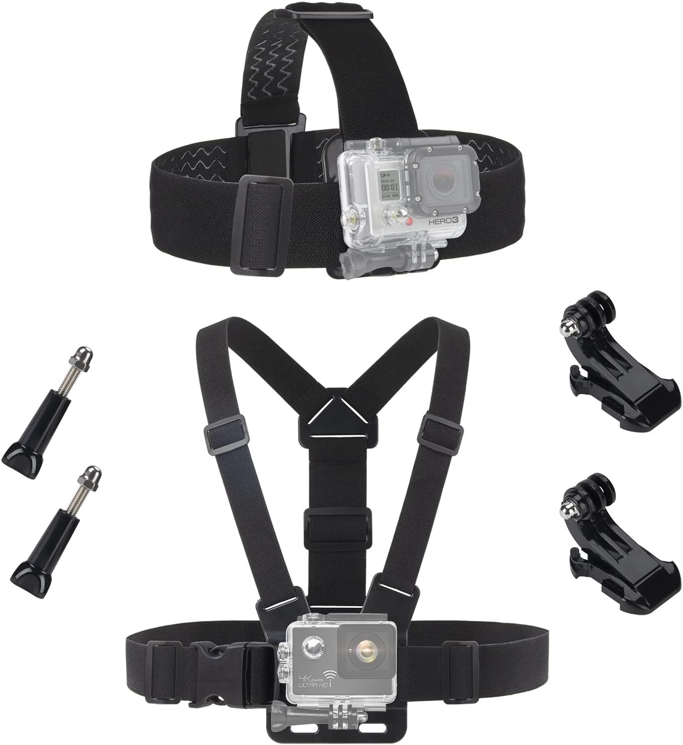 Amazon Basics Head Strap Camera Mount for GoPro, Black: Amazon.co.uk ...