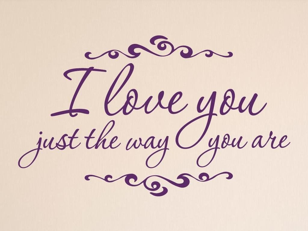 Vinylsay 0408.I-G.Purple -22x12 I Love You Just The Way You are Wall ...