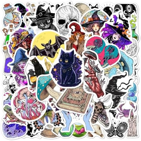 Amazon.com: Pack 50 Pcs Witches Witch Witchy Stickers for Water Bottles ...