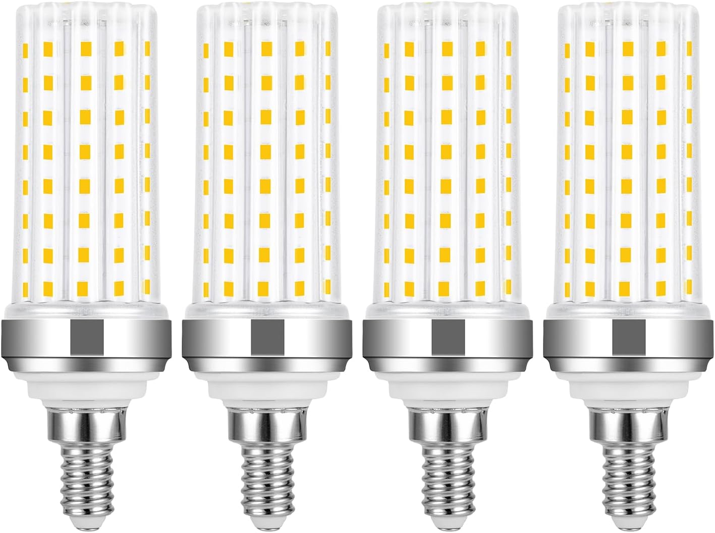 E12 20W Warm White 3000K LED Bulbs - 150W Equivalent, Non-Dimmable, 4 ...