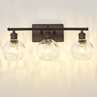zeyu Farmhouse 3 Light Vanity Lighting, 21.4'' Bathroom Mirror Wall ...