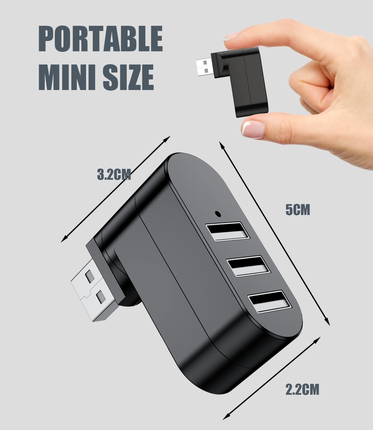 Snapklik.com : USB Port Splitter, BERLAT 3 Port USB 2.0 Expander ...