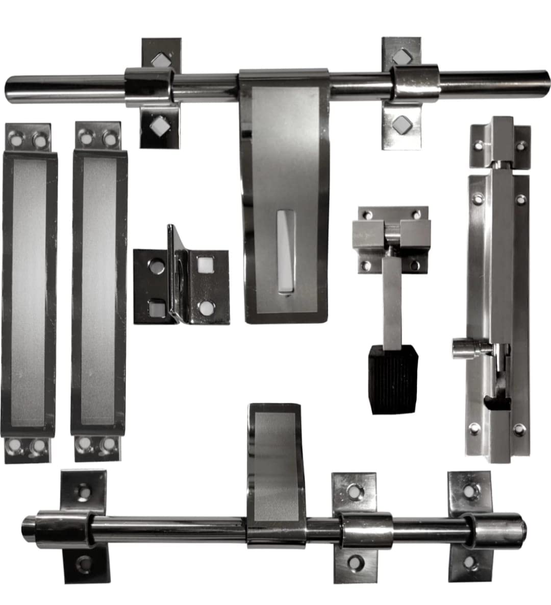 Shiva Plywood's Door Lock with gate Closer Color: Silver with Black ...