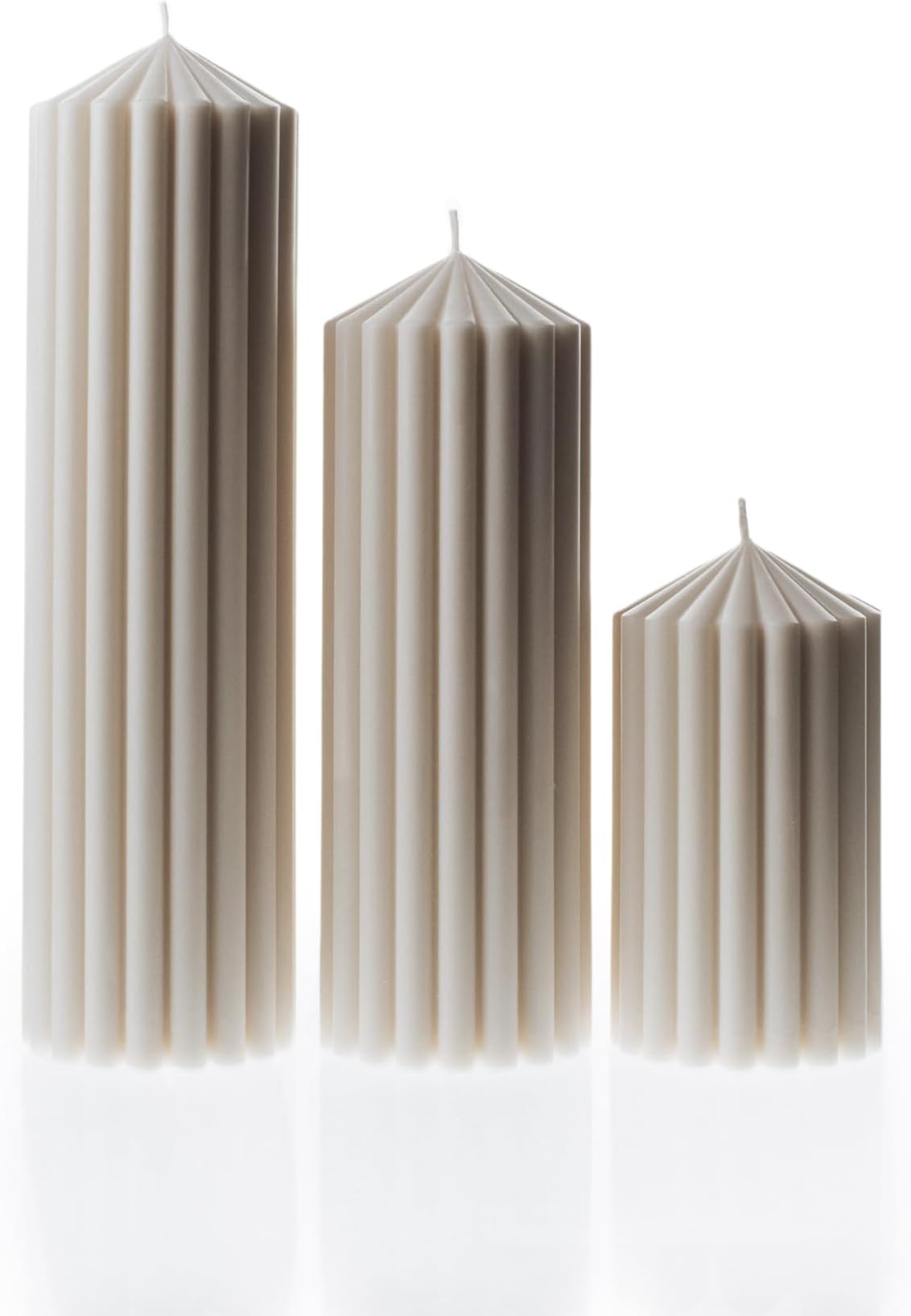 Amazon.com: LAWA Ribbed Peak Pillar Candle - Large Beautiful Handmade ...