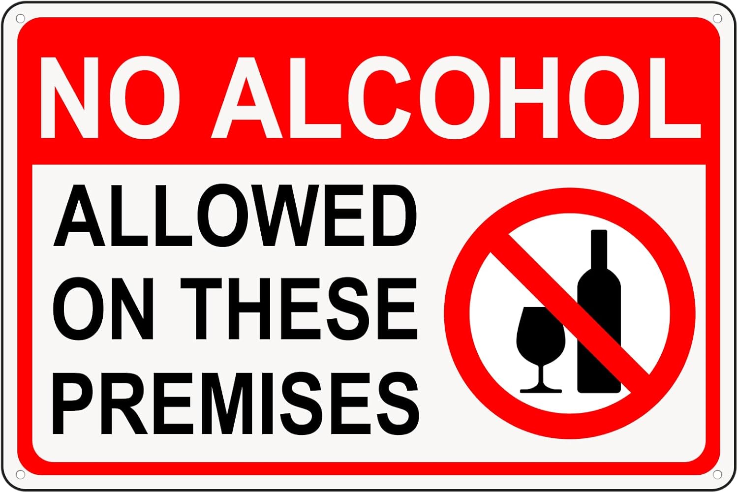 Amazon.com: Metal Tin Sign No Alcohol Allowed On These Premises Signs ...
