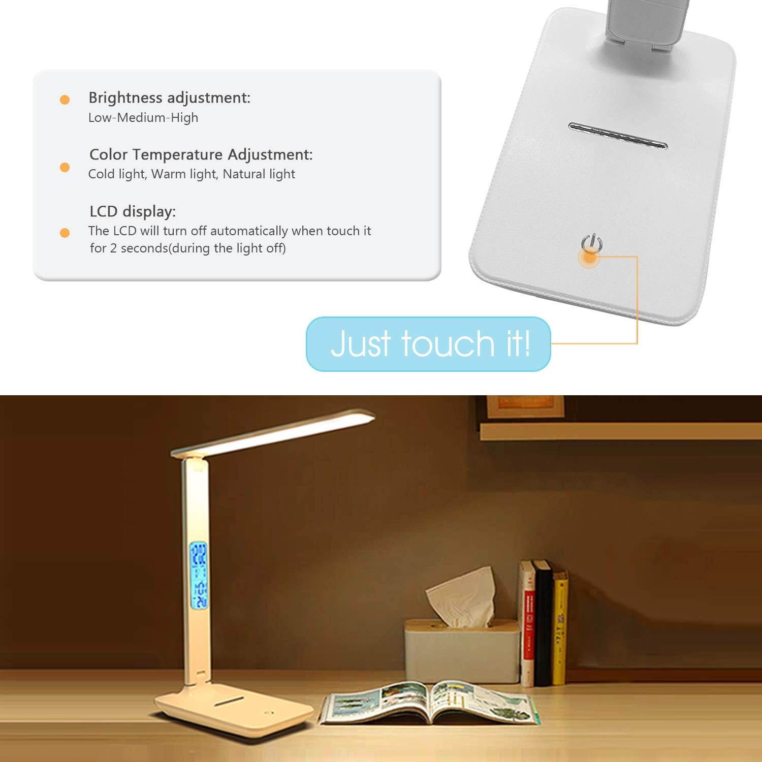 Tools & Home Improvement Desk Lamp -Adjustable,Foldable Touch Table ...