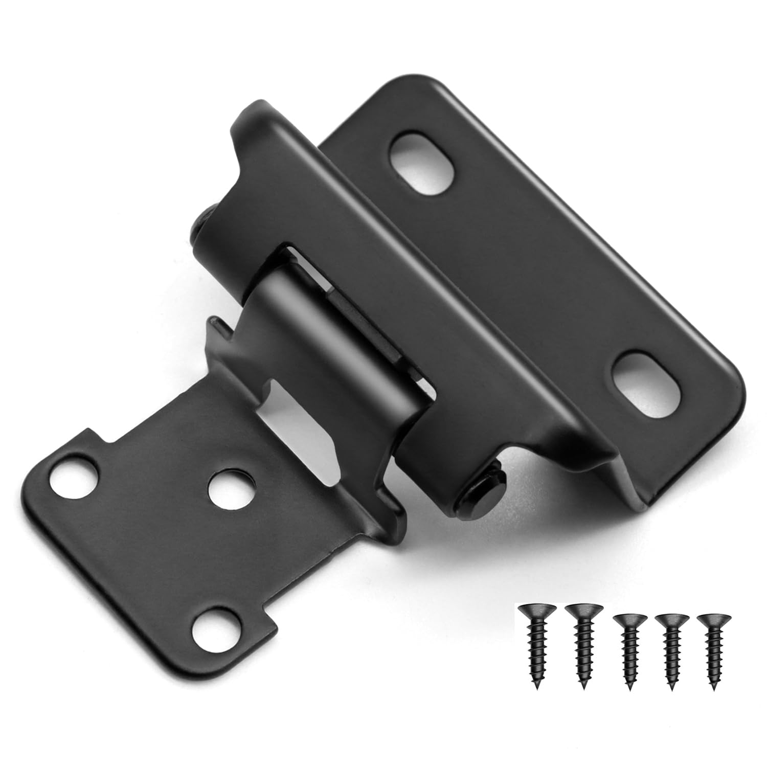 4 Pack 2 Pairs 1/2 inch Overlay Kitchen Cabinet Hinges, Black Partial ...