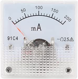 Amazon.com: uxcell Analog Current Panel Meter DC 0-200mA 91C4 Ammeter ...