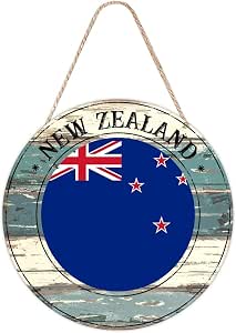 Amazon.com: Farmhouse Welcome Sign New Zealand Flag Wood Sign National ...