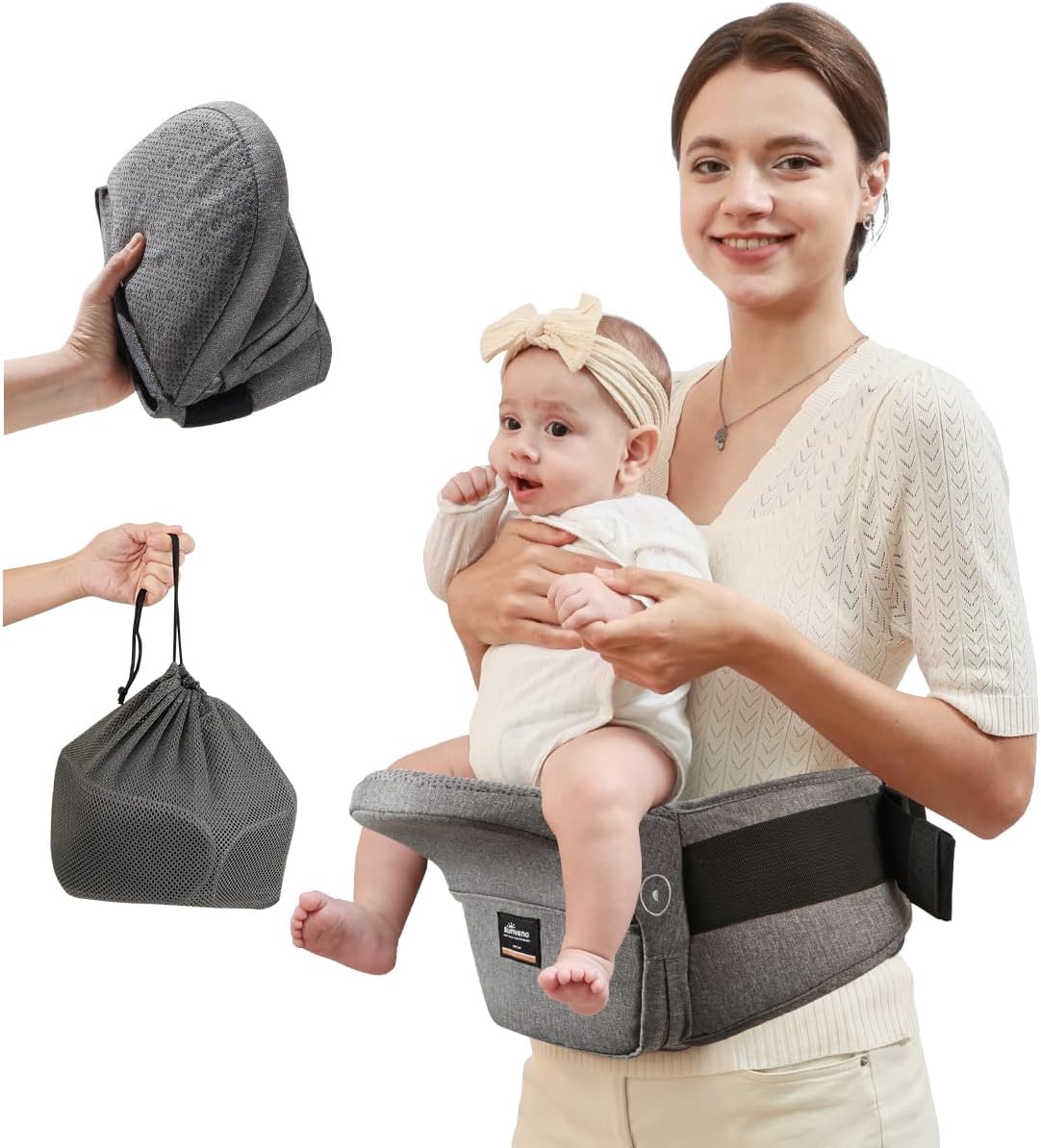 Amazon.com: SUNVENO Baby Carrier, Foldable Baby Hip Seat Carrier with ...