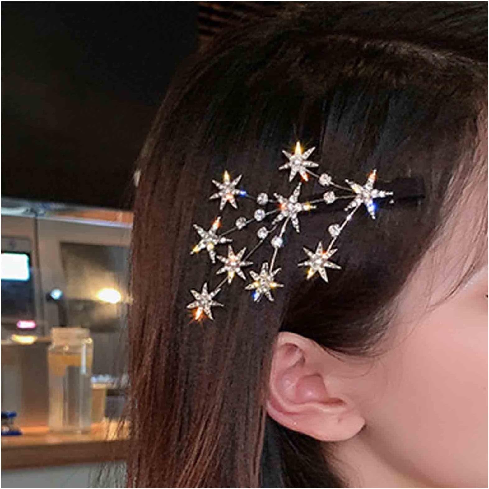 Amazon.com : BARTOSI Gold Moon Star Hair Accesories Stars Rhinestone ...