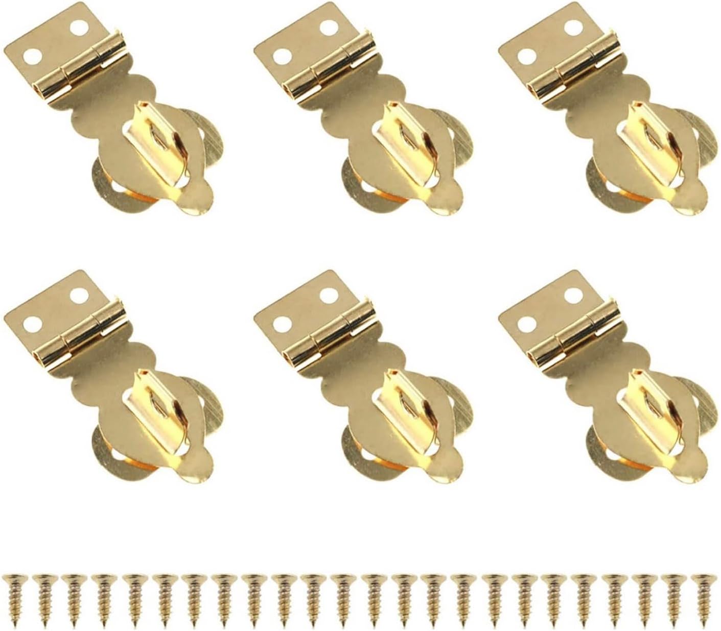 Set of 6 Decorative Brass Latches Lock Miniature Padlocks Hasps with ...