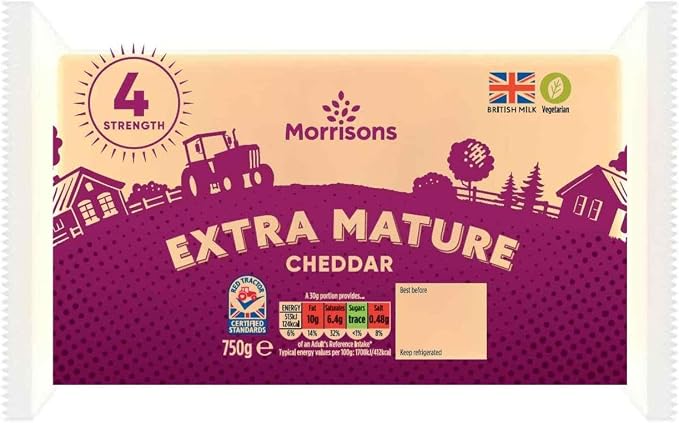 Morrisons Extra Mature Cheddar, 750g : Amazon.co.uk: Grocery