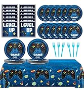 Amazon.com: Gisgfim Video Game Party Supplies Tableware Set for 24 ...