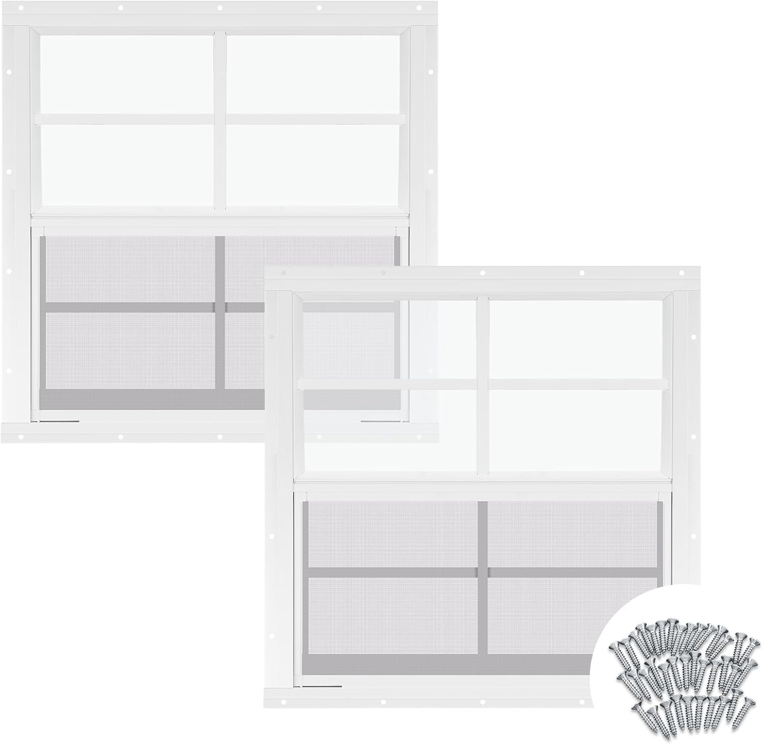 Amazon.com : Tandefio 2 Pcs 16''X16'' White Flush Mount Shed Window ...