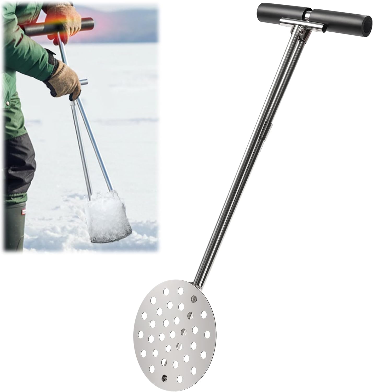 Amazon.com : SFNSM Heavy Duty Ice Fishing Scoop Skimmer, Ice Scooper ...