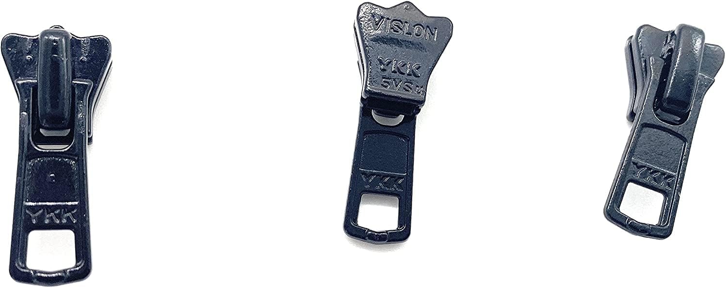 Amazon.com: YKK Zipper Slider Replacement Kit- Universal #5 Vislon Sliders - Color Black (10 ...