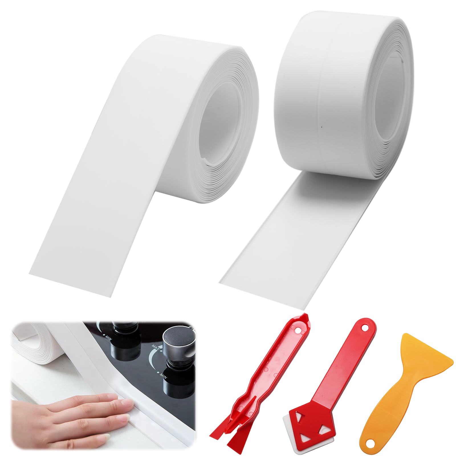2 Roll Bath Sealant Strip Self Adhesive Caulk Strip, Waterproof Sealant ...