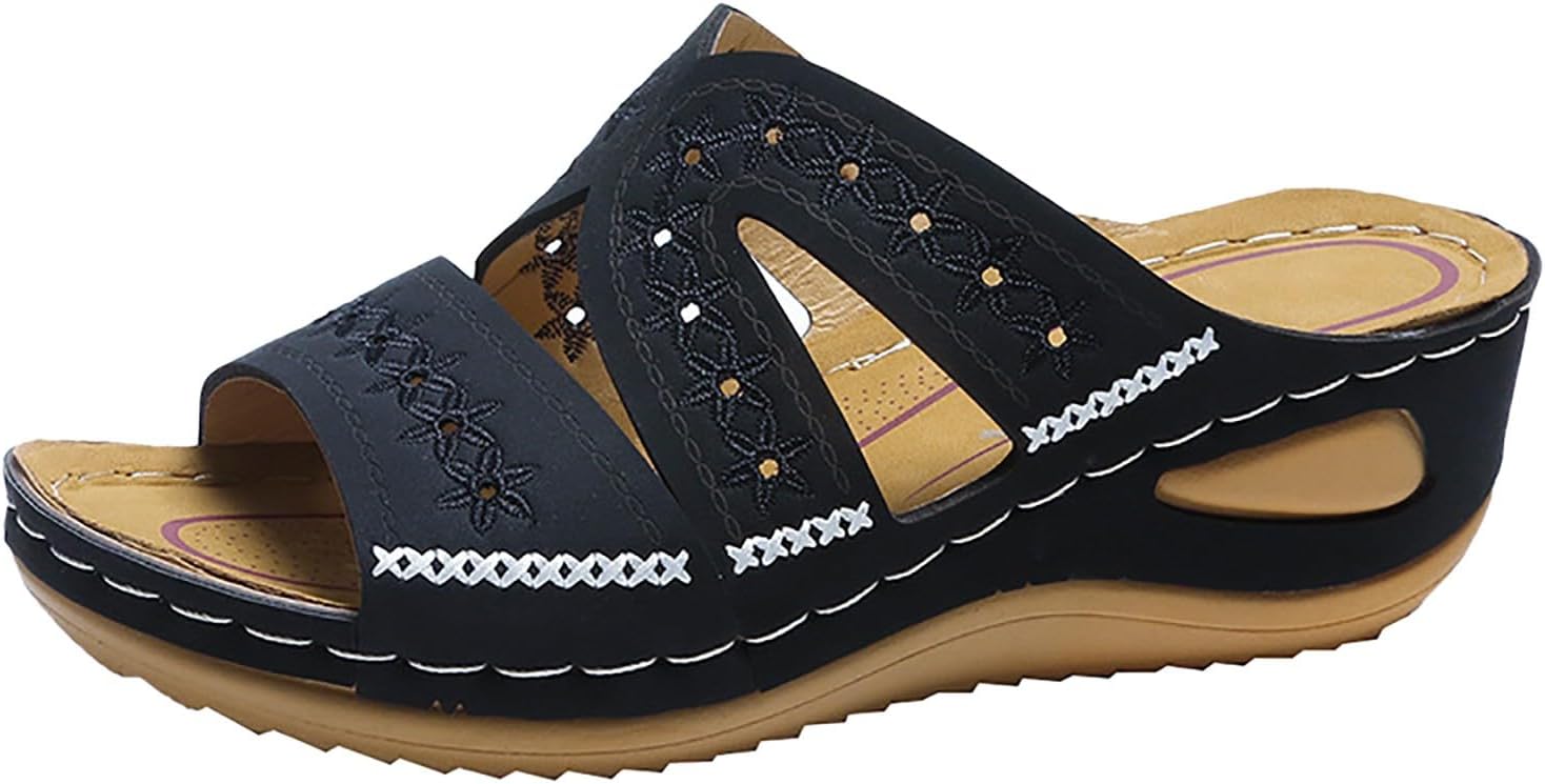 Amazon.com | Arch Support Wedges Sandals for Women Slip On Platform ...