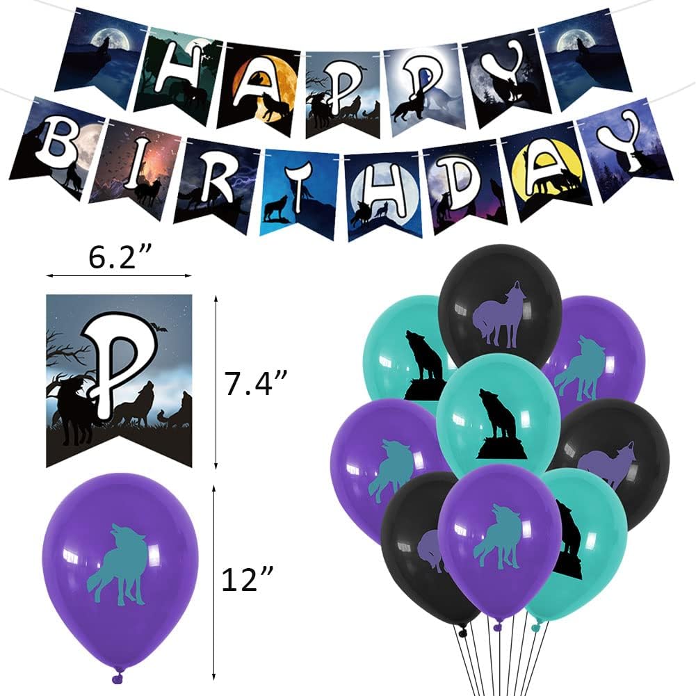 BESTZY 32pcs Wolf Balloons Set Birthday Party Decorations Wolf Latex ...
