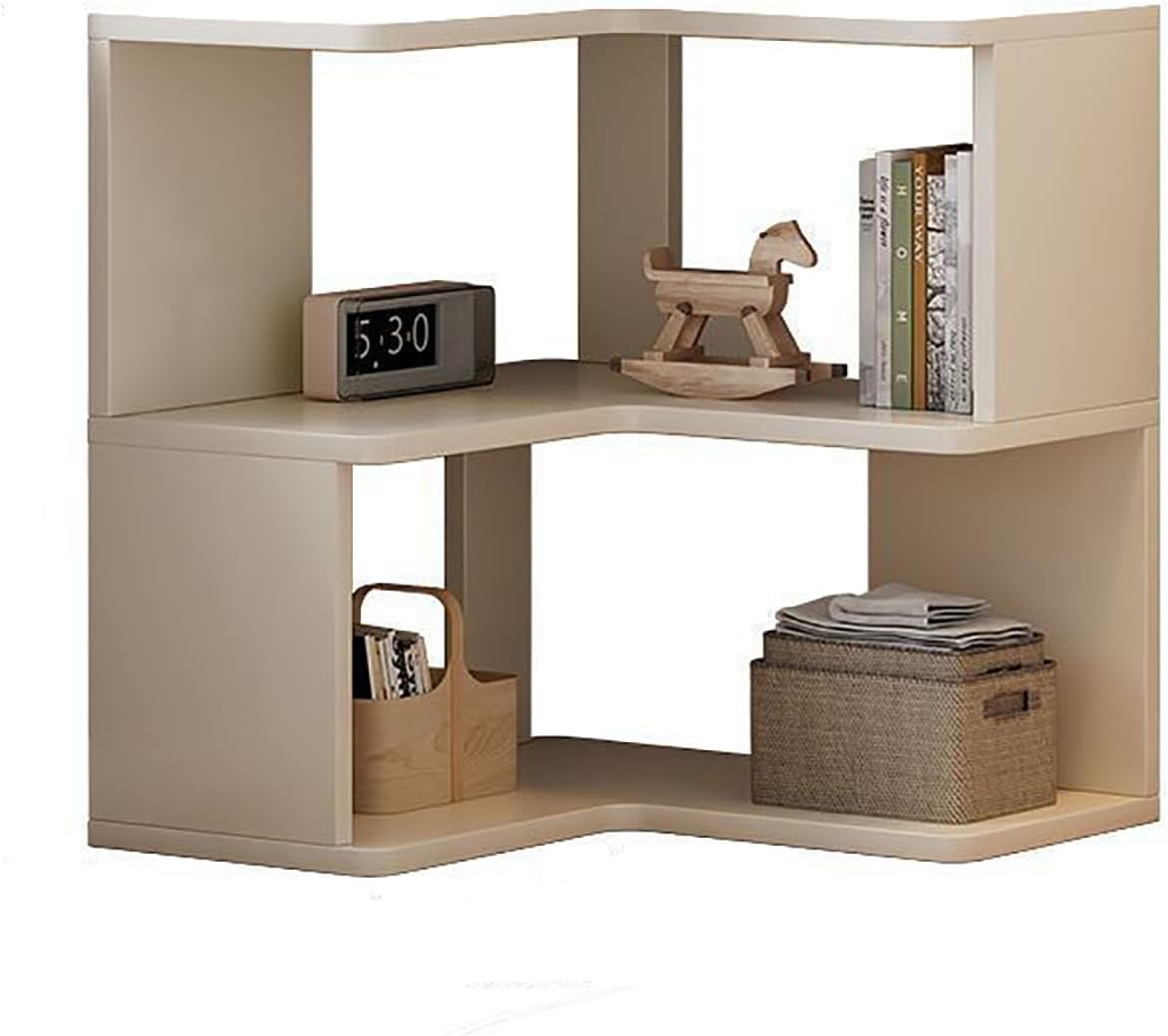 Amazon.com: SUZEPER Wood Open Corner Bookshelf,with Anti Drop Panel ...