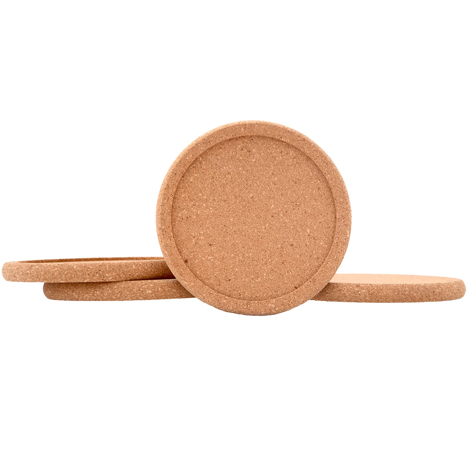 Amazon.com: Natural Round Cork Coasters for Drinks with Lip Edge ...