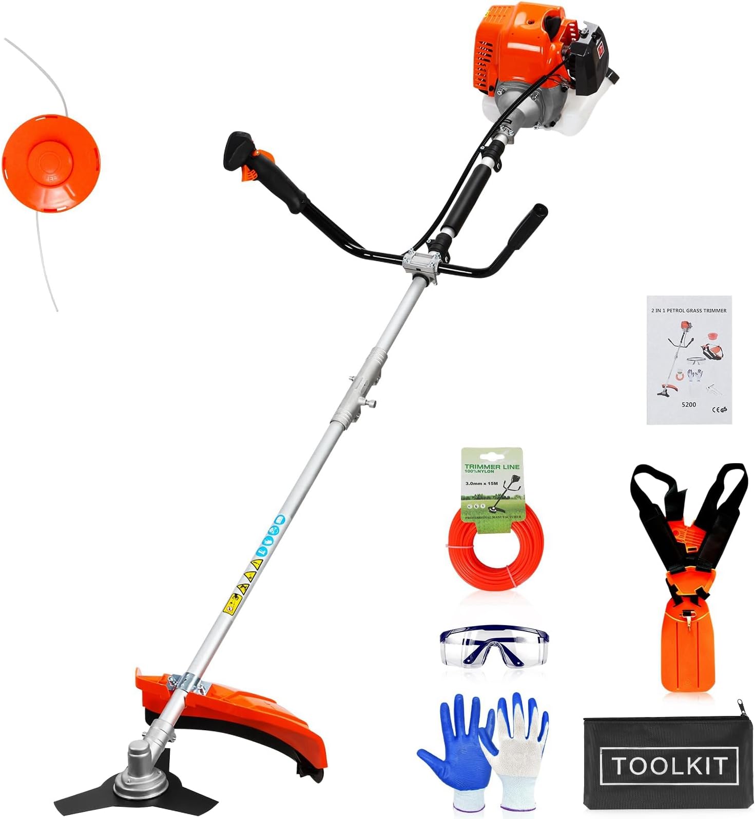 Amazon.com : Getell 52CC Gas Powered Weed Eater, 2-in-1 Gas Weed ...