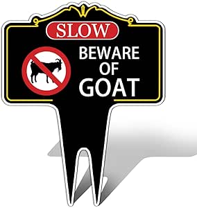 Amazon.com : Slow Beware Of Goat Aluminum Sign, Double Sided Warning ...