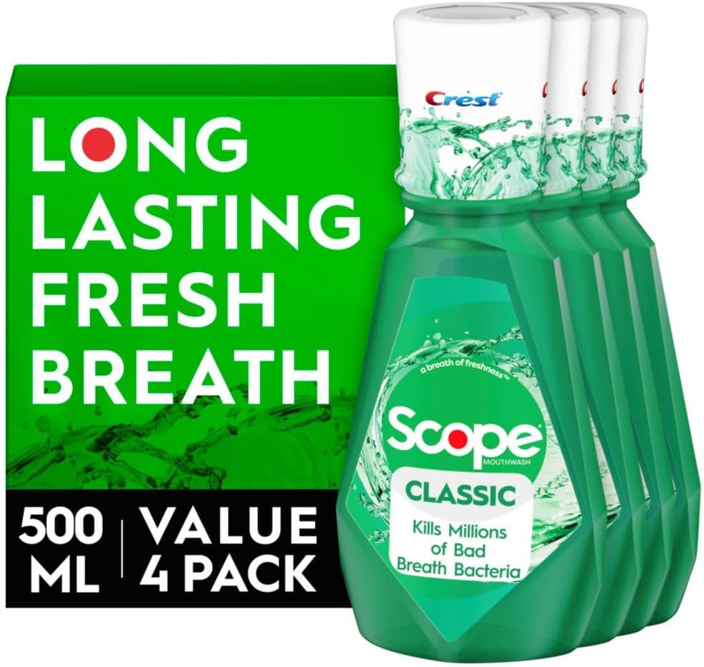 Amazon.com : Crest Scope Classic Mouthwash, Original Formula, 500 Ml, 4 ...