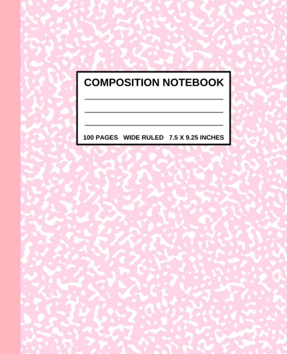 Pink Pastel Marble Composition Notebook Wide Ruled 100 Pages: Aesthetic ...