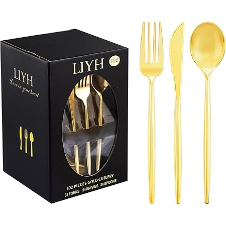 Amazon.com | Novelty Modern Flatware, Cutlery, Disposable Plastic Salad ...