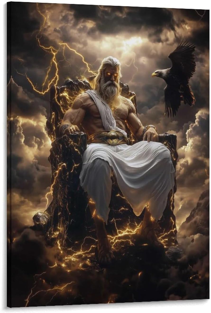 Amazon.com: Greek Mythology Poster Zeus Wall Art, King of The Gods 9 ...