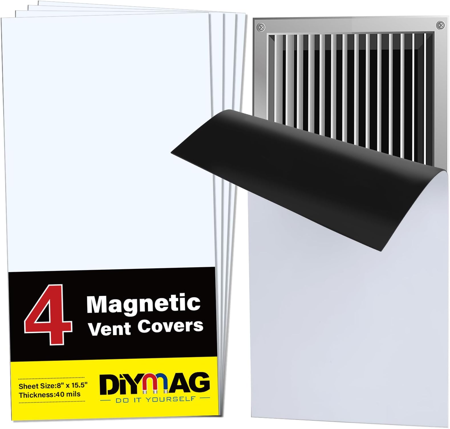 Pack 6 Floor Register 4 x 10 inch with Strong Magnetic Vent Cover,Air ...