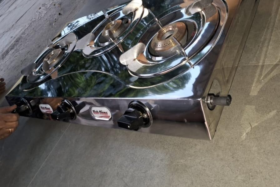 RICH FLAME Gas Stove 3 Burners | 2 Years Warranty, ISI Certified | Gas ...