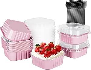 Amazon.com: 15 Pack Square Mini Cake Pans with Lids,Mini Loaf Pans with ...
