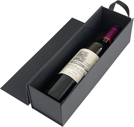 Amazon.com: RYDDOY Wine Gift Box, 12.8x3.7x3.7 Inches Black Wine Bottle ...